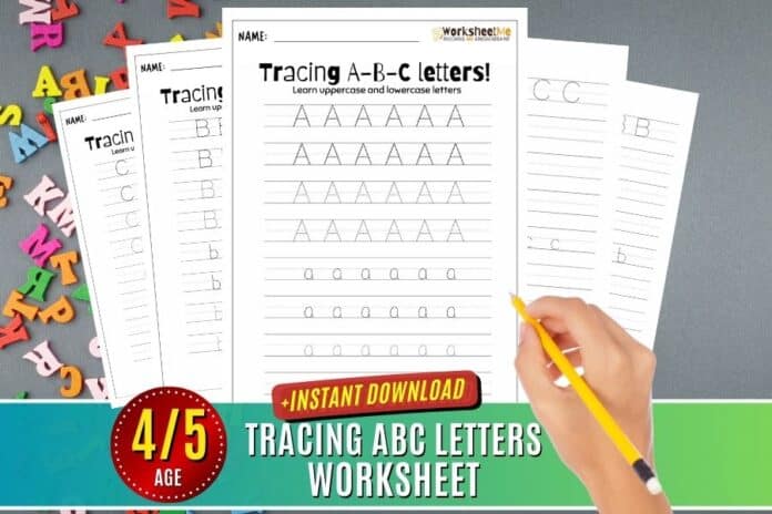 ABC Tracing Letters Worksheets for Preschoolers