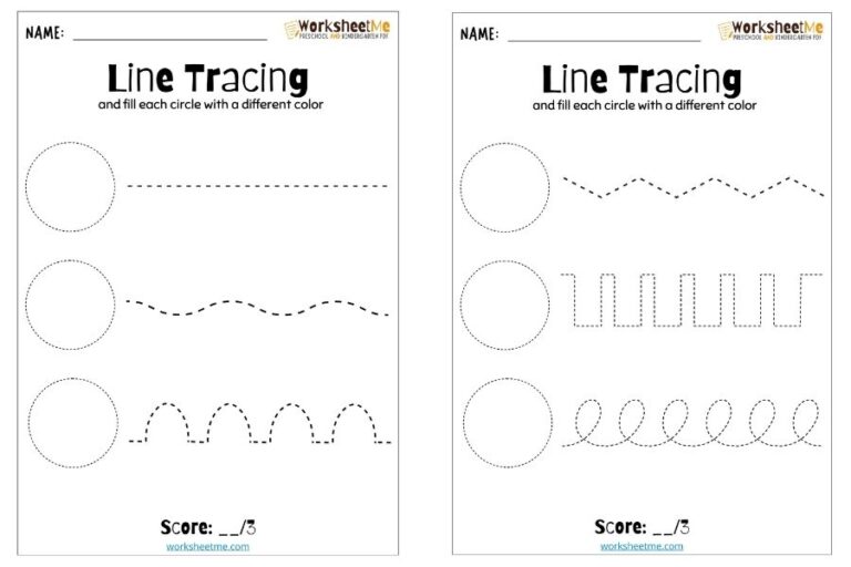 Line Worksheet Tracing for Preschool Ages 3-5 - WorksheetMe