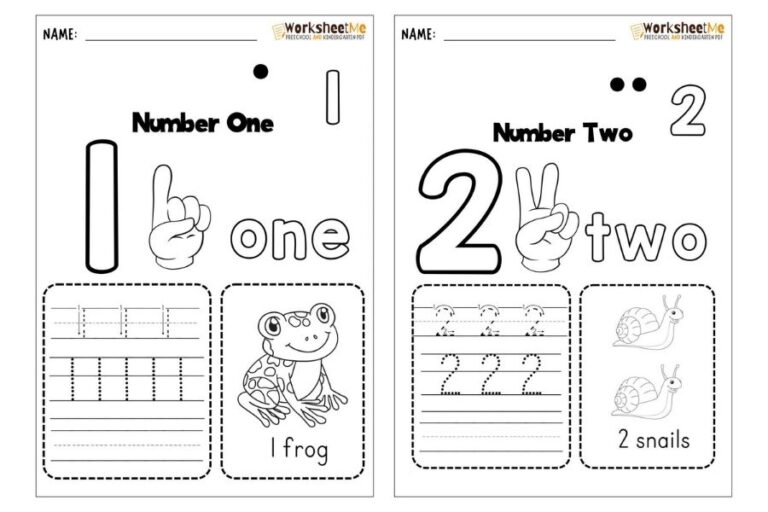 Number Worksheets 1-10 for Preschool and Kindergarten