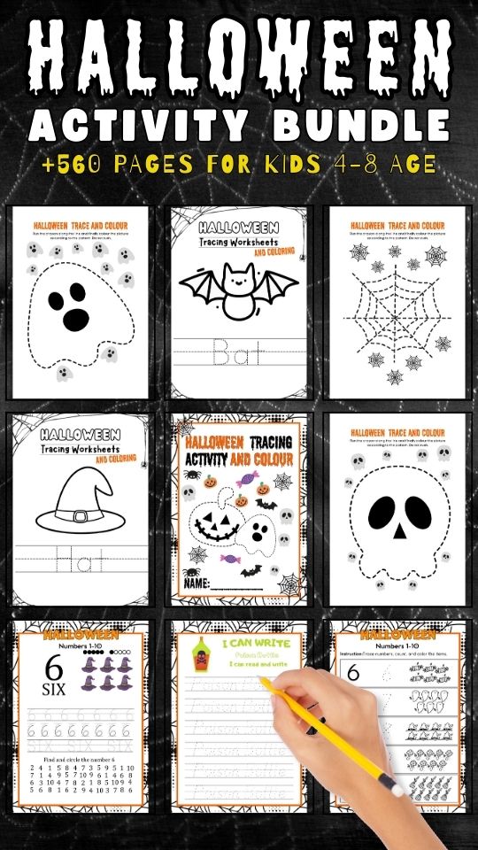 Halloween Worksheet Printable Pdf for Kids Activity Bundle - WorksheetMe