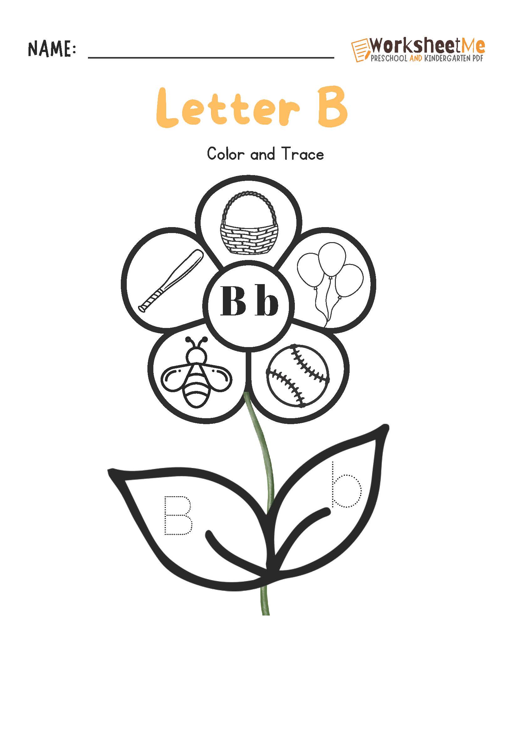 Letter Tracing Worksheets b for Preschool (20-pages free printable pdf)
